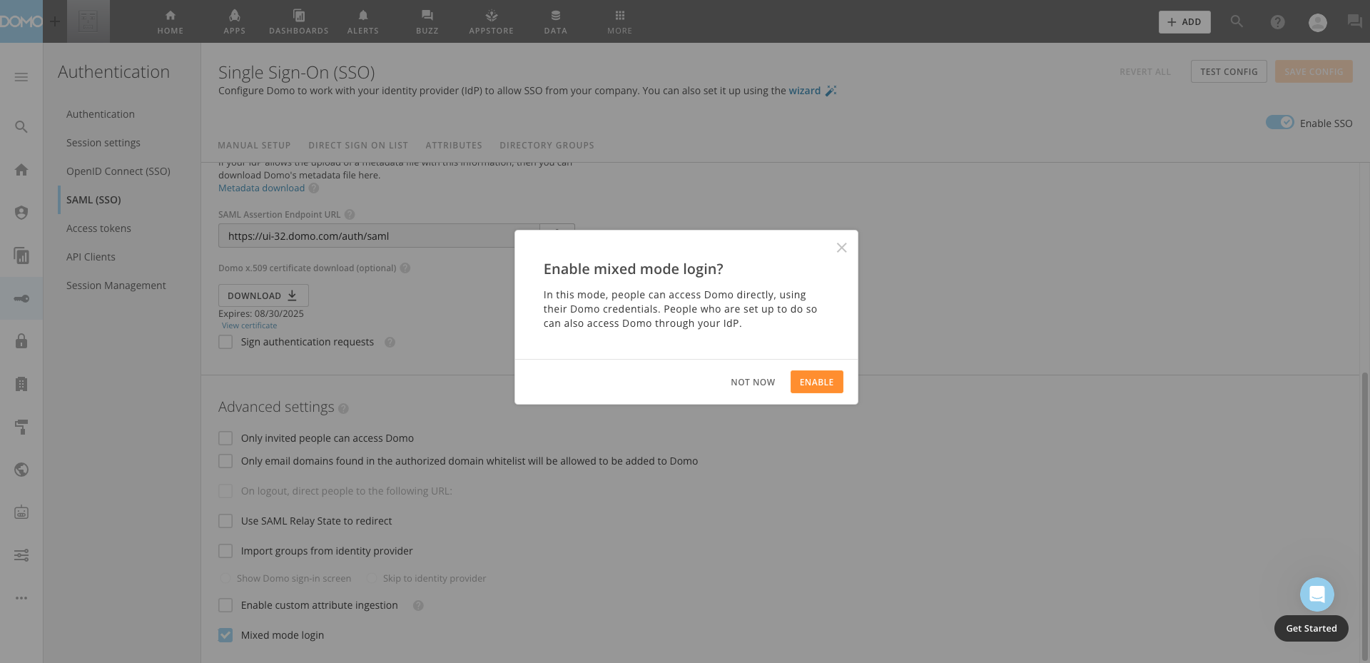 UniFi Identity Enterprise - Add Domo as an SSO App – Ubiquiti Help Center